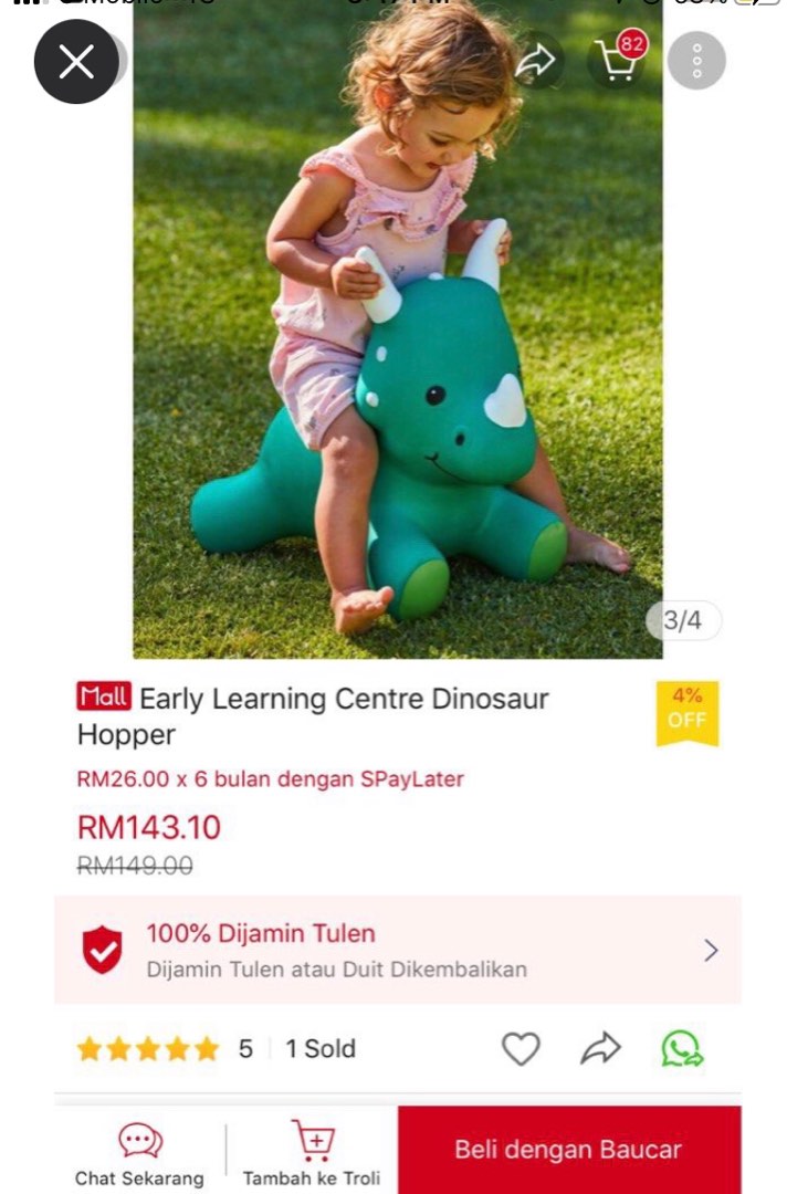 ELC Dinosour Hopper, Hobbies & Toys, Toys & Games on Carousell