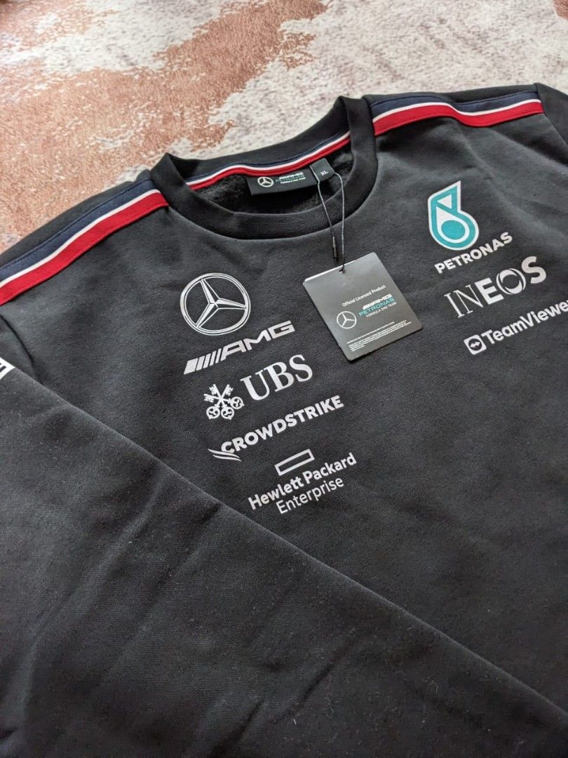 F1 Mercedes AMG Petronas Team Crew Sweater, Men's Fashion, Coats ...