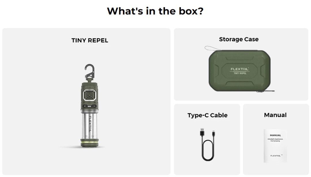 Flextail Tiny Repel 3-in-1 Mosquito Repellent with Camping Lantern, Sports Equipment, Hiking ...