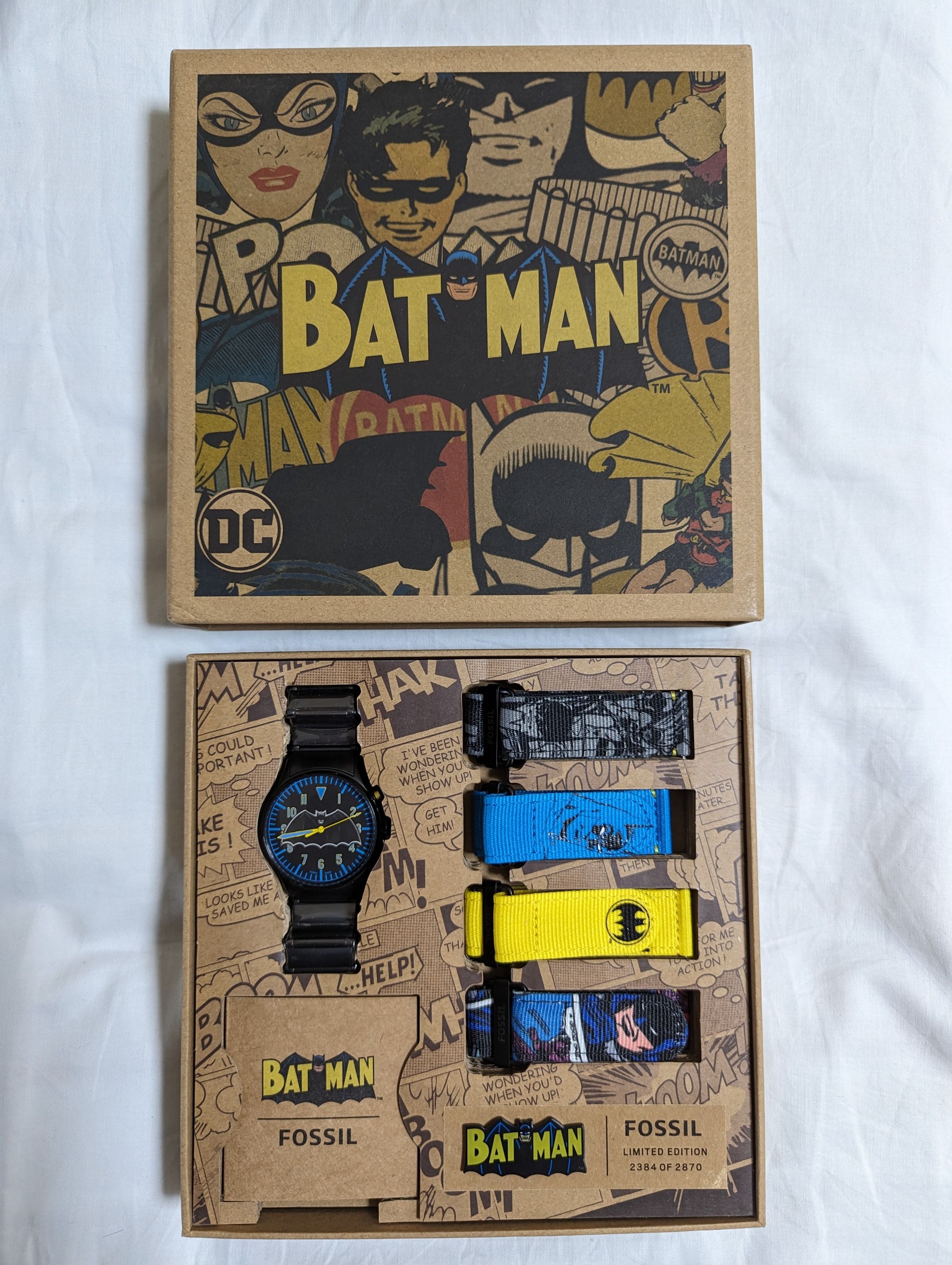 Fossil Batman Legacy Limited Ed Black Stainless Steel Watch, Luxury ...