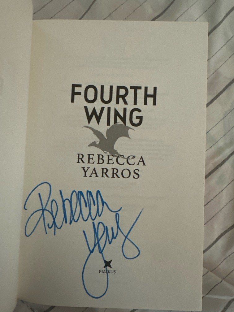 Fourth Wing by Rebecca Yarros signed, Hobbies & Toys, Books & Magazines ...