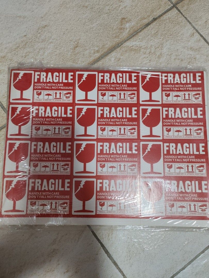 Fragile stickers, Hobbies & Toys, Stationery & Craft, Stationery ...