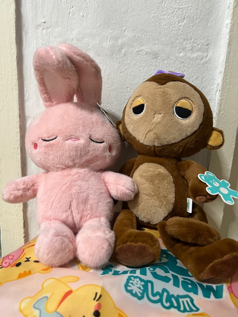 {Fun claw} pink rabbit and monkey selling each without tag, Hobbies ...