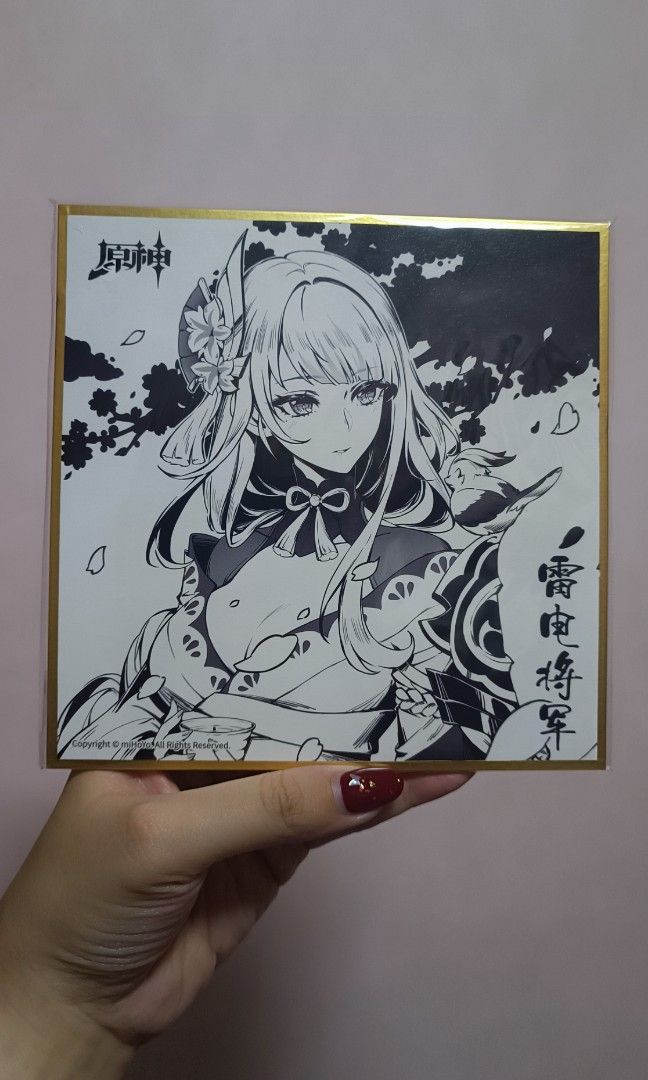 Genshin Impact Raiden Shogun Official Shikishi from Mihoyo Store ...