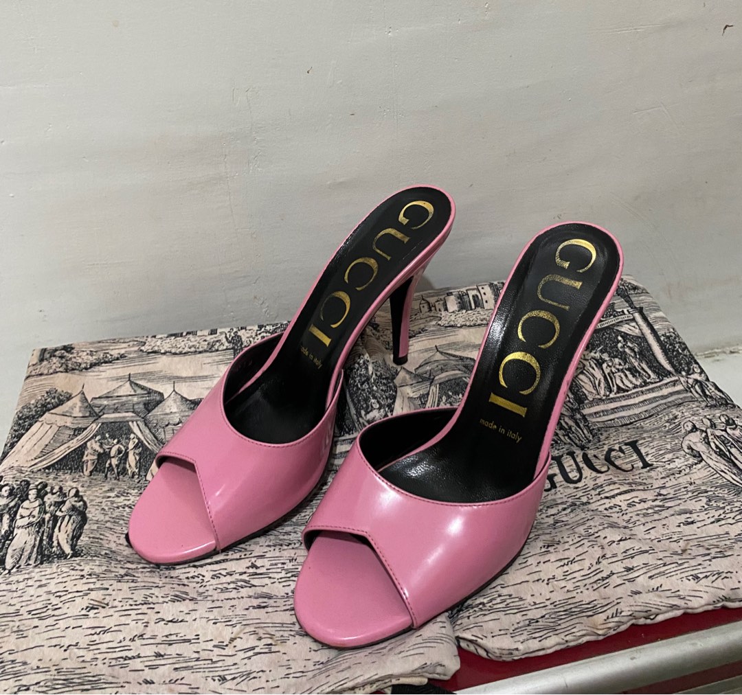 Gucci pink leather, Women's Fashion, Footwear, Heels on Carousell