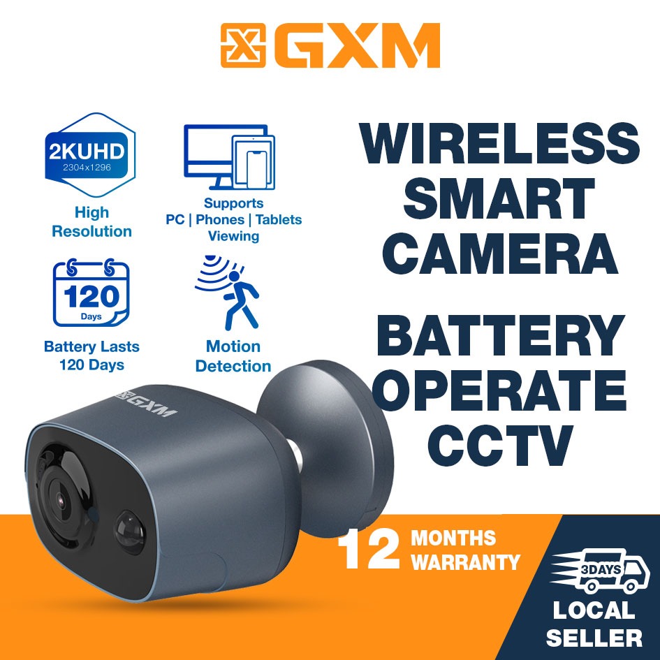 GXM W3 Wireless Security Camera Battery Operate CCTV Smart Camera 2K ...