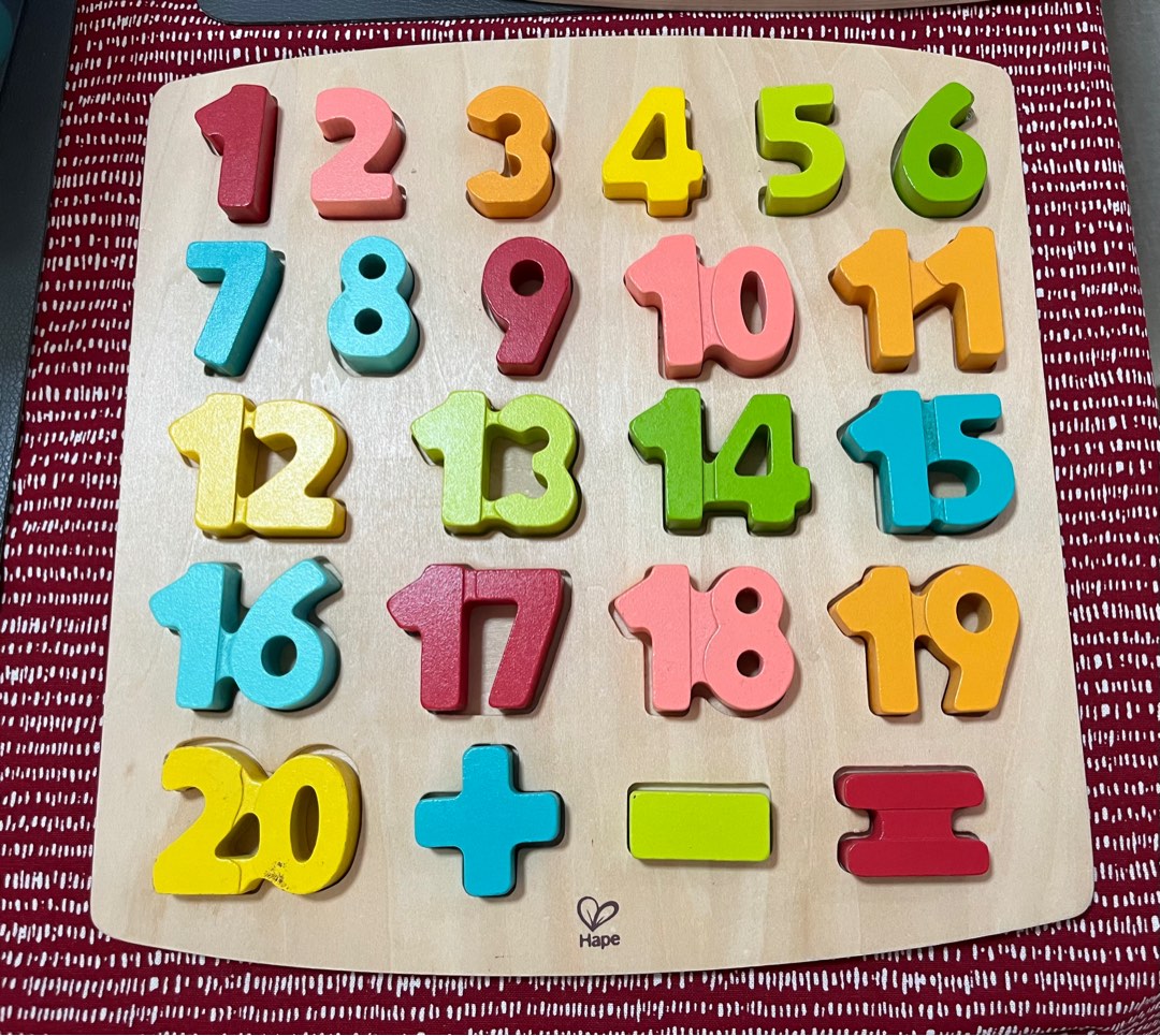 Hape Number Puzzle Board, Hobbies & Toys, Toys & Games on Carousell