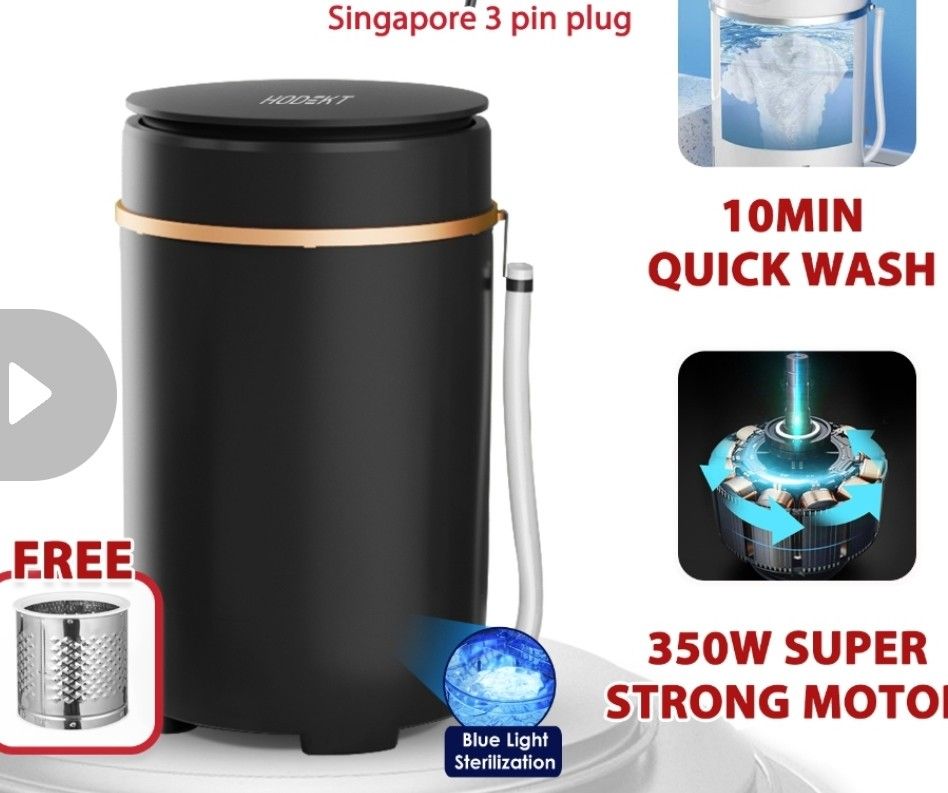HODEKT 6.5kg MINI Washing Machine with Dryer Stainless Steel Drain ...