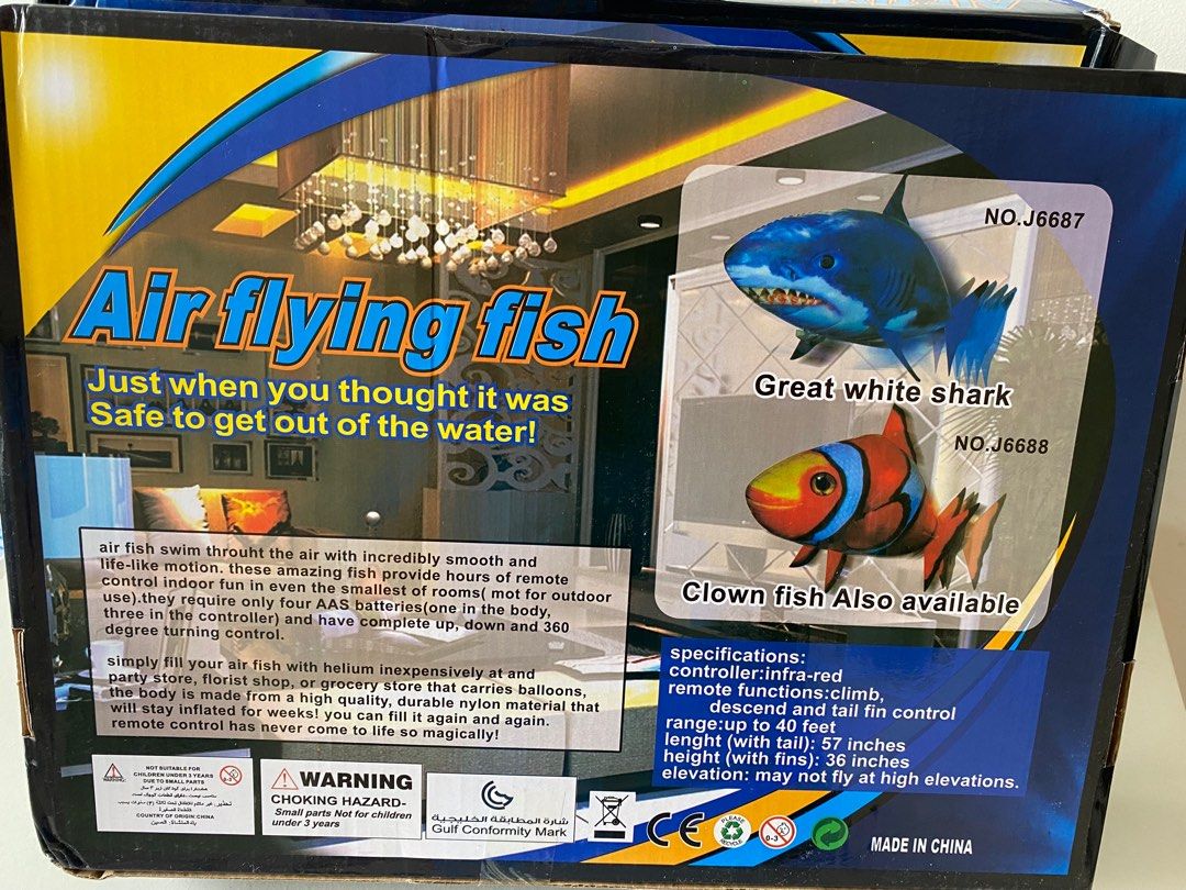 Inflatable remote control flying fish & shark, Hobbies & Toys, Toys ...
