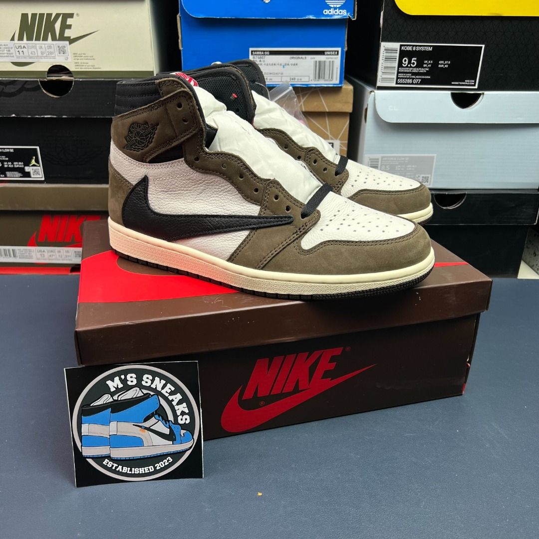 Jordan 1 Retro High OG SP Travis Scott Mocha, Men's Fashion, Footwear ...