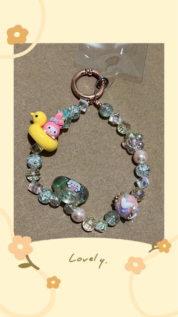 Komi Sanrio Melody Pochacco Handphone sling strap charm handmade ...