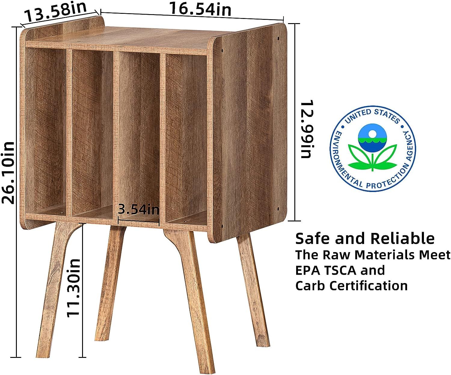 LELELINKY Record Player Stand,Vinyl Record Storage Table with 4 Cabinet ...