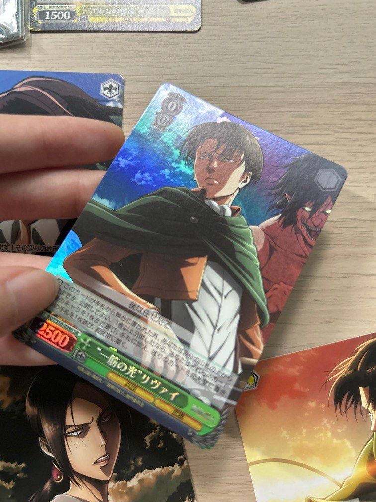 Levi card sticker Attack on titan, Hobbies & Toys, Memorabilia & Collectibles, J-pop on Carousell