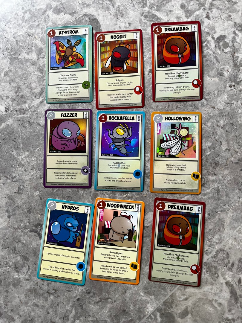 Library bug cards, Hobbies & Toys, Toys & Games on Carousell