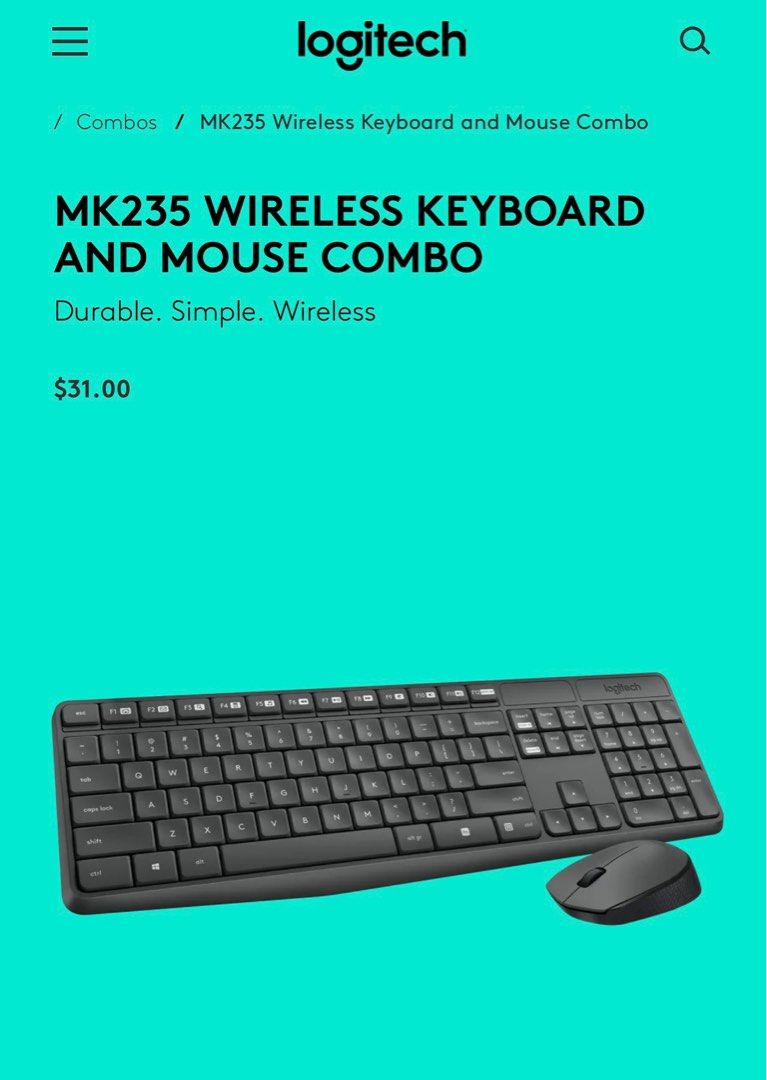 Logitech Mk235 Wireless Keyboard And Mouse Computers And Tech Parts And Accessories Computer