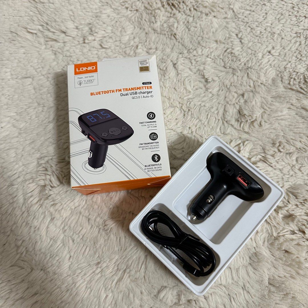 LONIO Bluetooth FM Transmitter, Audio, Other Audio Equipment on Carousell