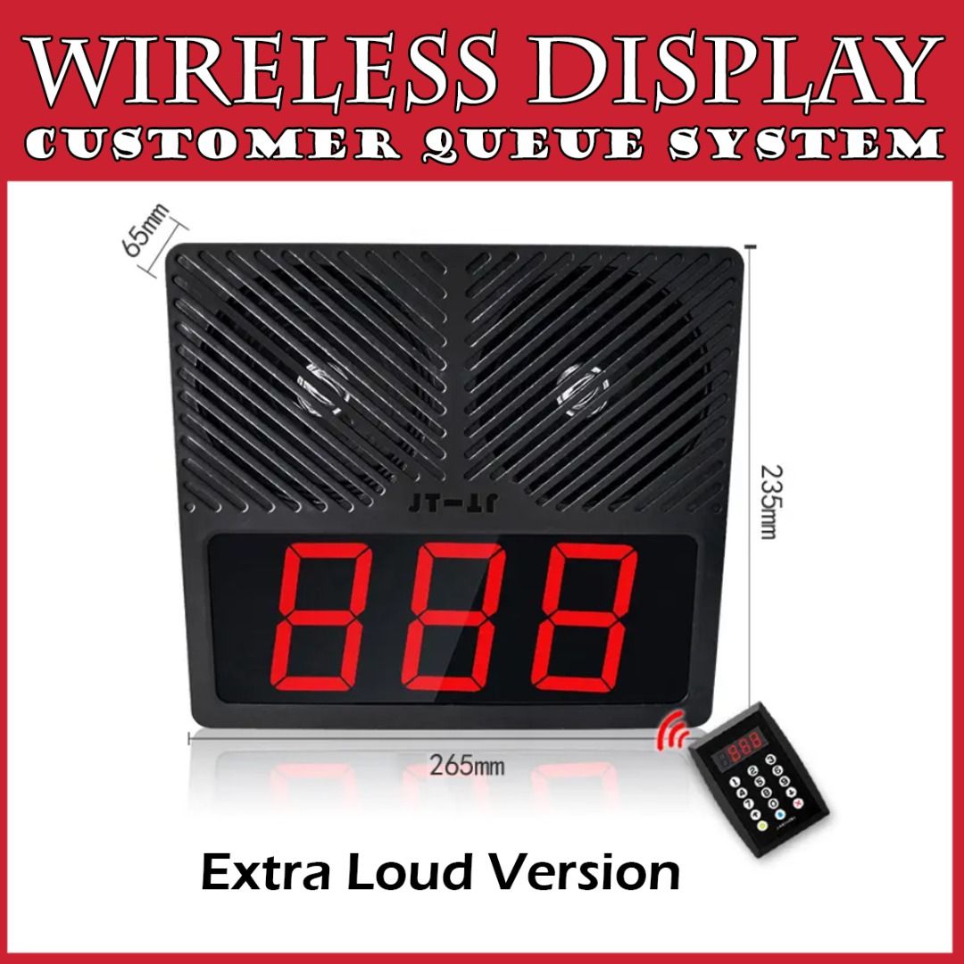 Loud Type Wireless Queue Management System 3 Digit Digital Call System Buzzer Pager Bubble Tea ...