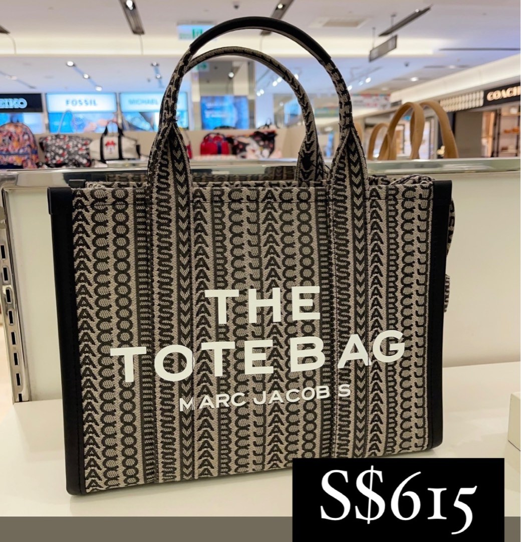 Marc Jacob Tote Bag-Black logo print, Women's Fashion, Bags & Wallets ...