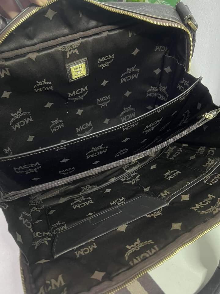 MCM Leather Laptop Bag, Luxury, Bags & Wallets on Carousell