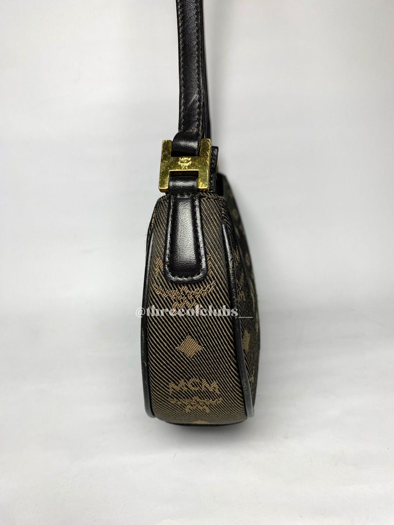 MCM Vintage Monogram Canvas Half Moon Baguette, Luxury, Bags & Wallets ...