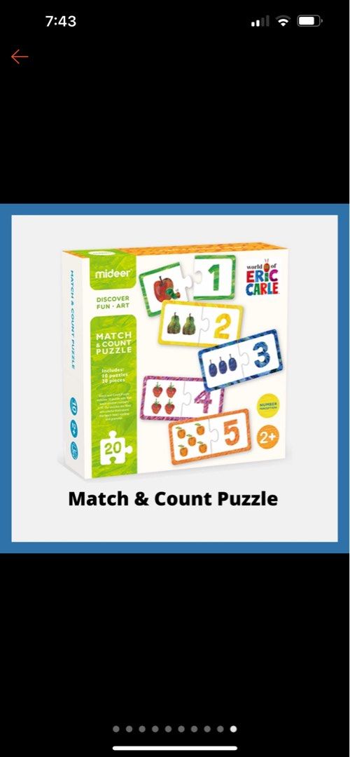 Mideer Match & Count Puzzle by Eric Carle Age 2+, Hobbies & Toys, Toys ...