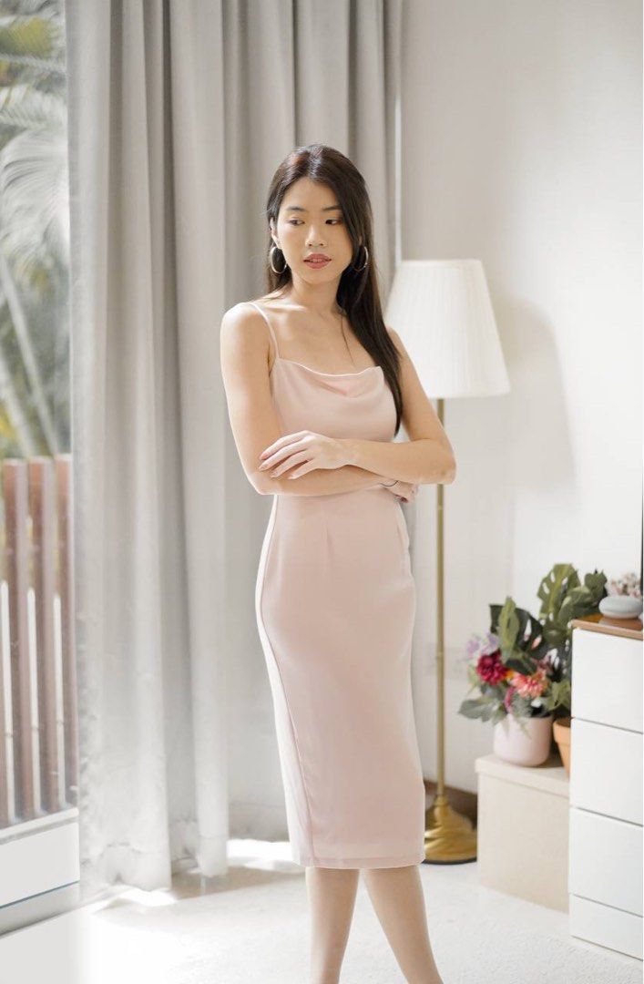 Mikayla nova low back cami dress (pink), Women's Fashion, Dresses ...