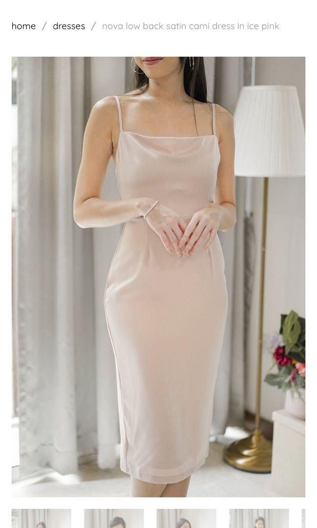 Mikayla nova low back cami dress (pink), Women's Fashion, Dresses ...