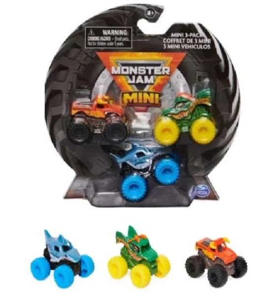 Monster Jam Mini Scale Vehicles 3-Pack; Dragon, El Toro Loco and ...