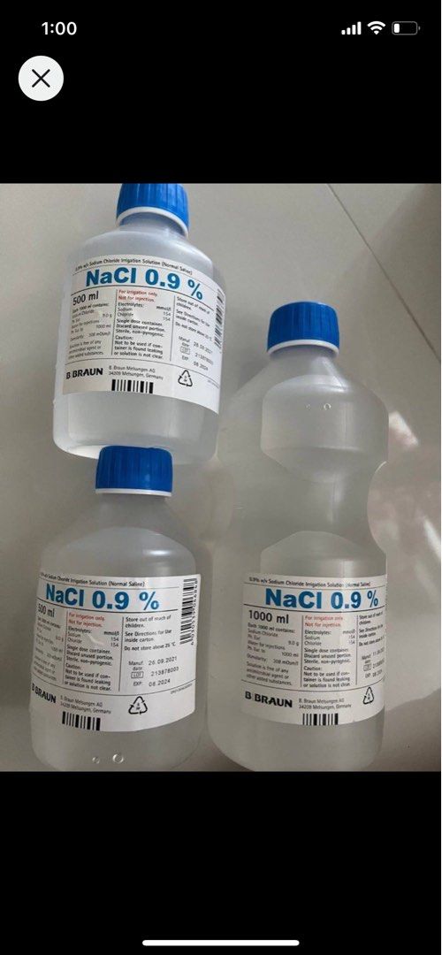 NaCl 0.9% B. Braun Irrigation solution, Beauty & Personal Care, Face ...