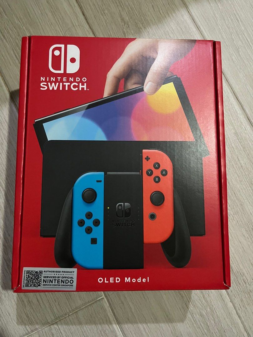 Nintendo Switch OLED Neon Blue / Neon Red, Video Gaming, Video Game ...