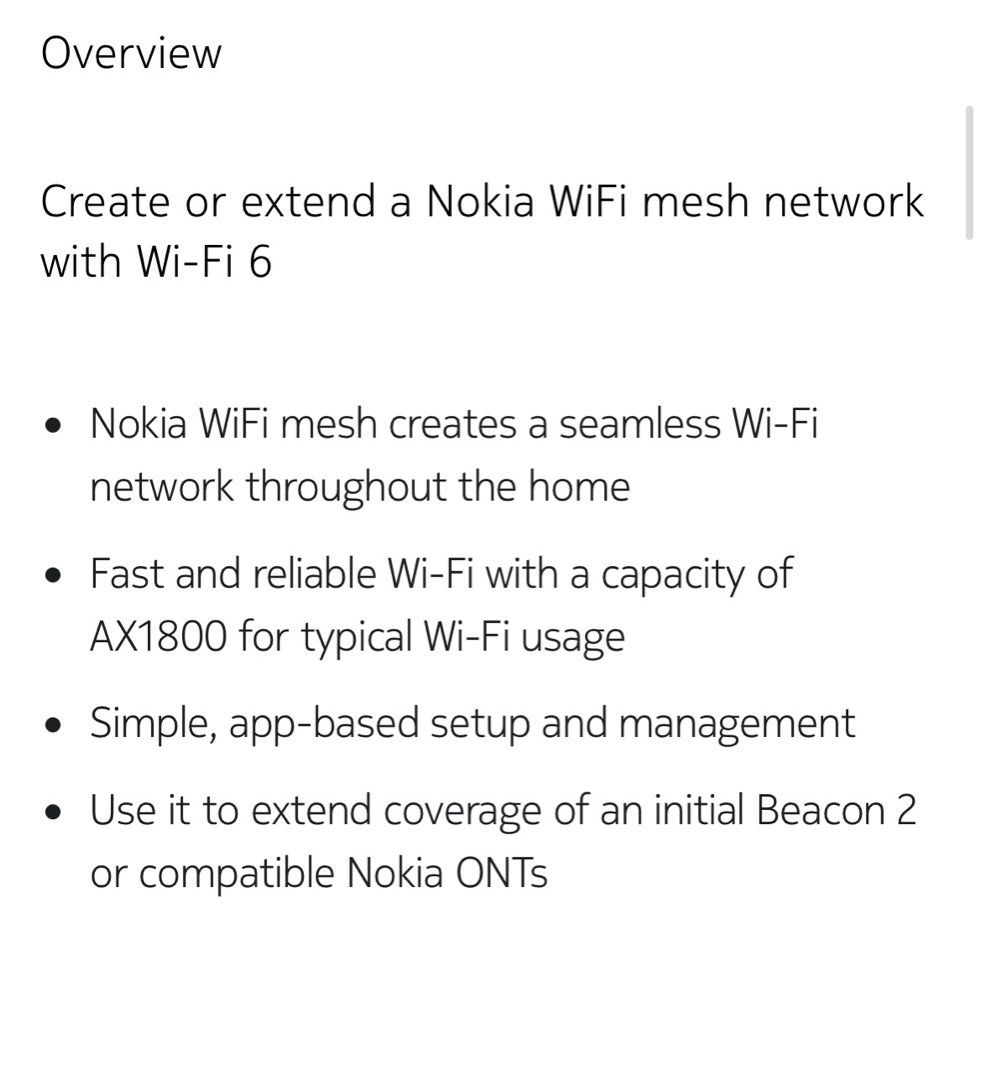 Nokia WiFi Beacon 2 Mesh Router, Computers & Tech, Office & Business ...