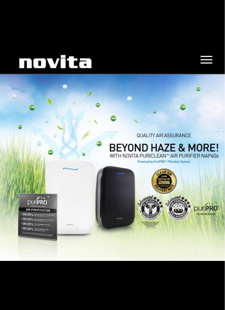 Novita Air Purifier, TV & Home Appliances, Air Purifiers ...