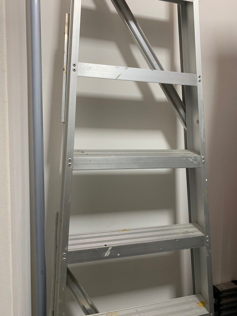 One-sided Aluminium A-Frame 10-steps Ladder, Furniture & Home Living ...