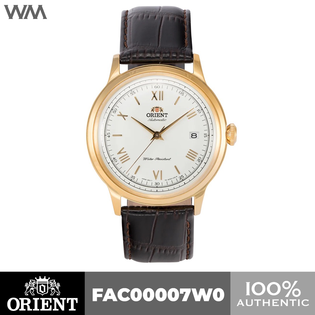 Orient Bambino Version 2 Yellow Gold Case White Dial Automatic Dress ...