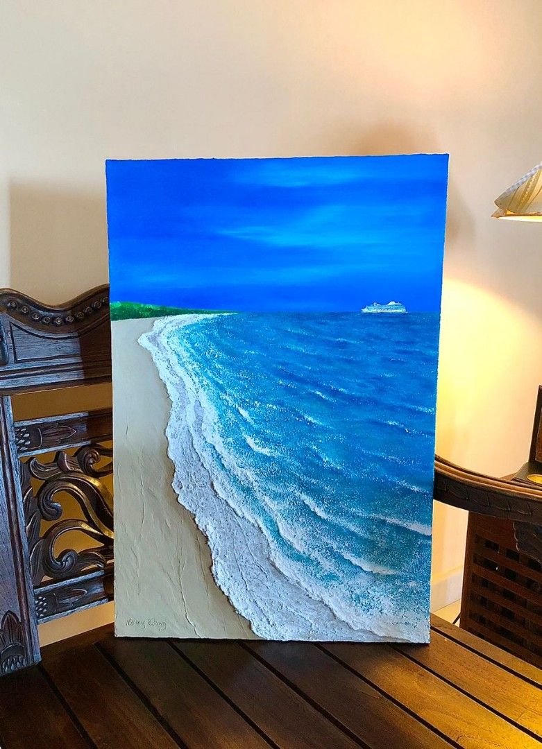 Original Acrylic Painting 3D Textured Landscape Painting, Furniture ...