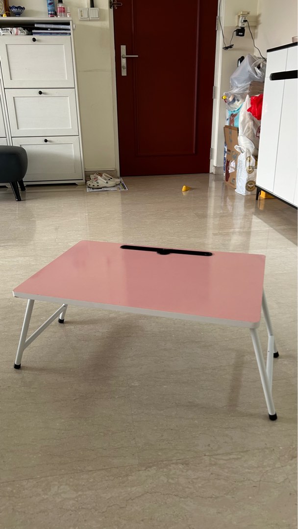 pink foldable bed table, Furniture & Home Living, Furniture, Tables ...