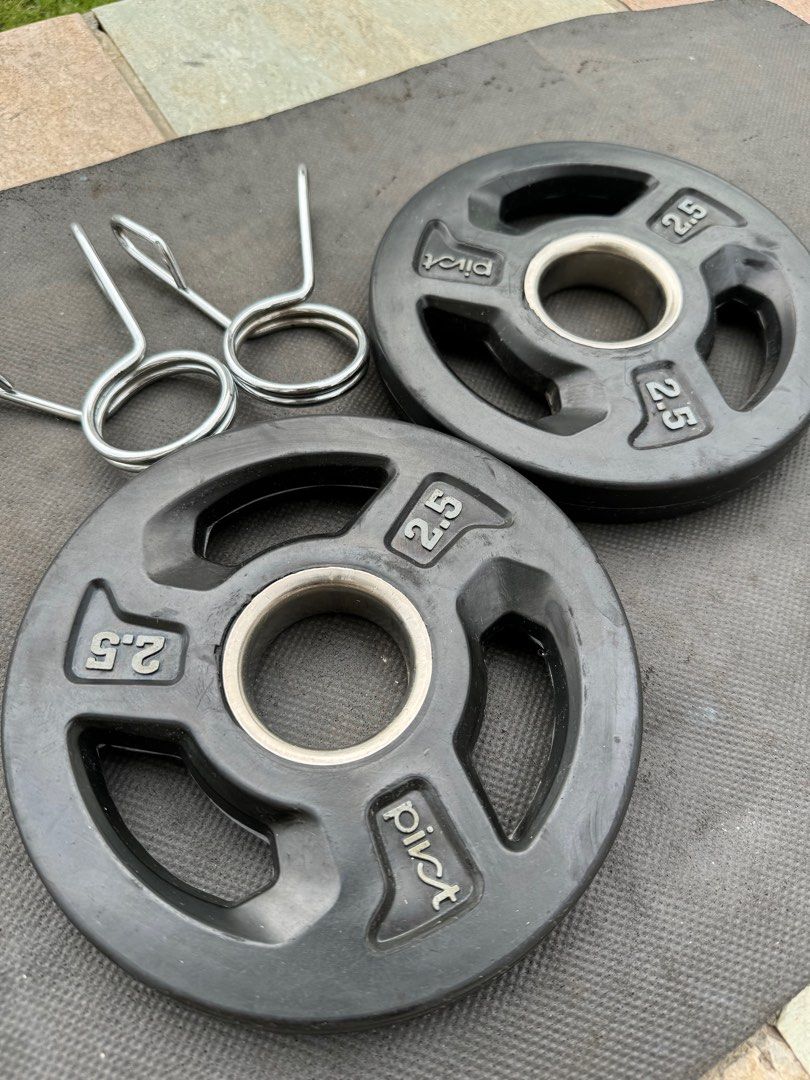 Pivot Rubber Olympic Tri-grip weight plates (2inch), Sports Equipment ...
