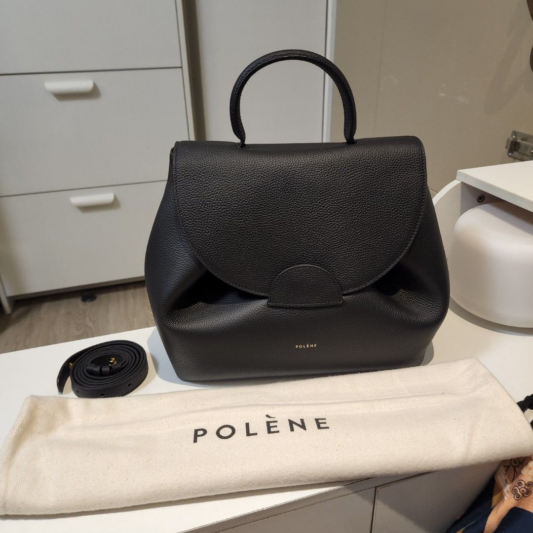 Polene Numero Un Textured Black (Regular Size), Luxury, Bags & Wallets ...