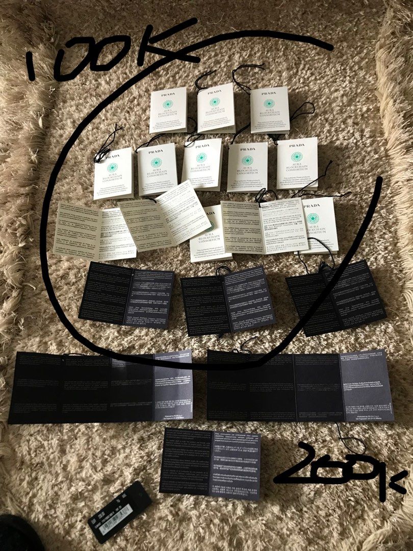 PRADA TAG CARD LABEL BOOKLET HARGA BEDA BEDA YA NEW AUTHENTIC HARGA ...