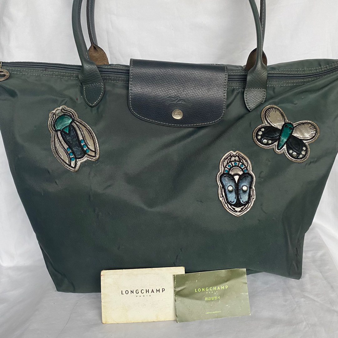Preloved Authentic Limited Edition Longchamp Insect Badges Bag, Luxury ...