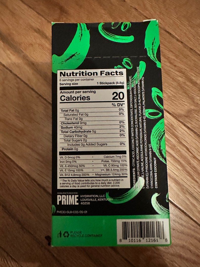 Prime Hydration Drink Sachet Glowberry, Health & Nutrition, Health ...