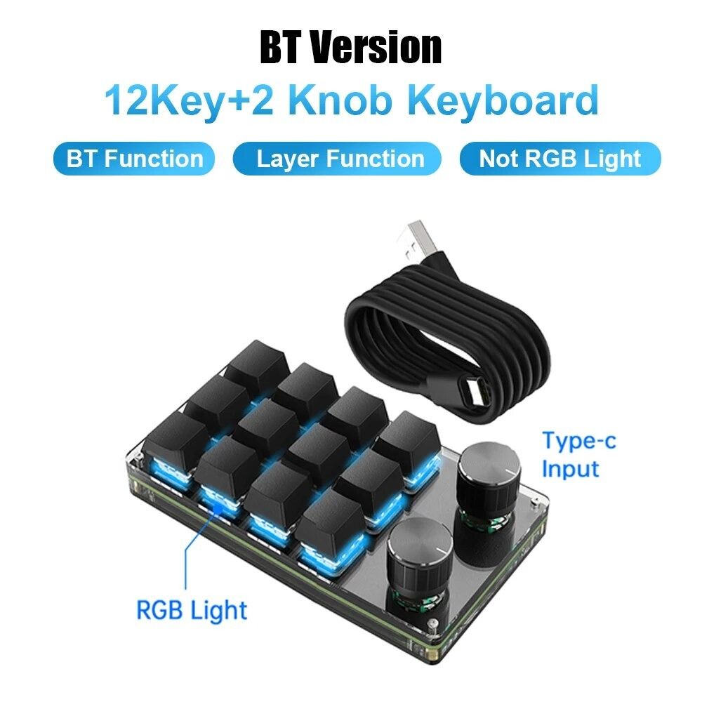 Programming Macro Custom Knob Keyboard Rgb 3 Key Copy Paste Mini Button