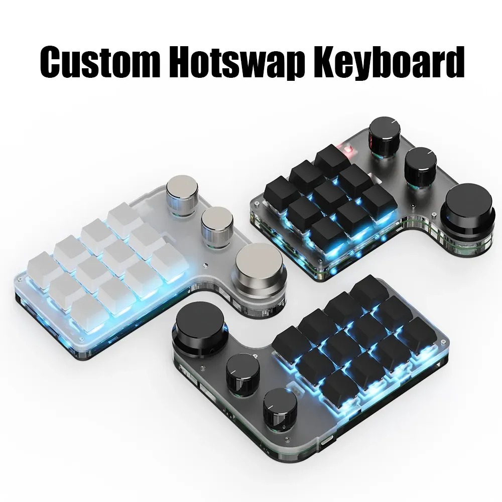 Programming Macro Custom Knob Keyboard RGB 3 Key Copy Paste Mini Button Photoshop Gaming Keypad ...