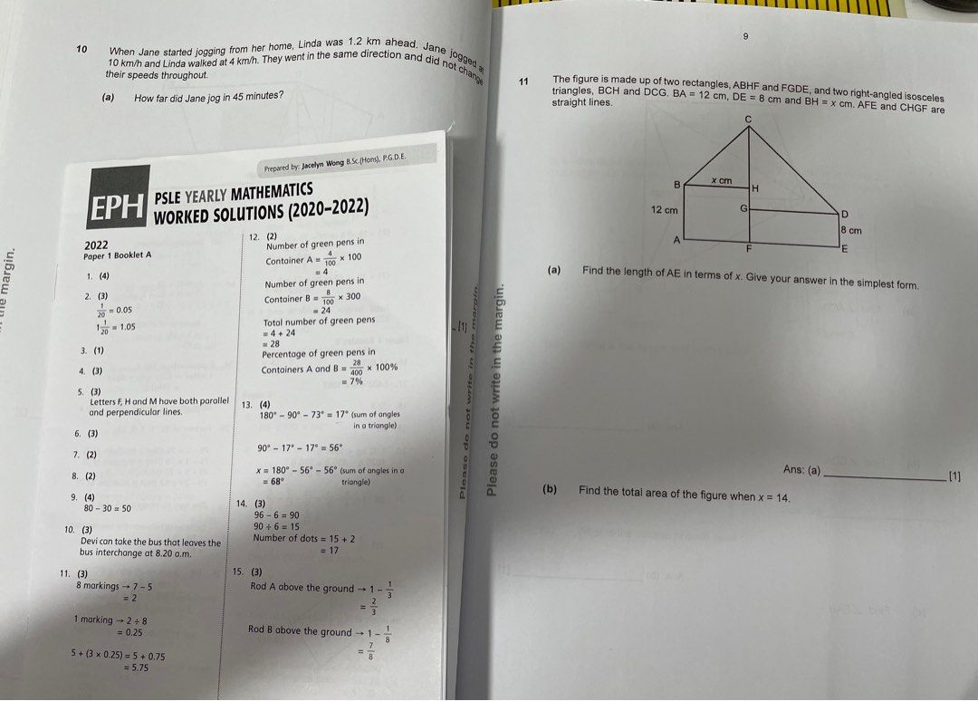 PSLE MATHS MATHEMATICS EXAMINATION PAPERS YEARLY, Hobbies & Toys, Books ...