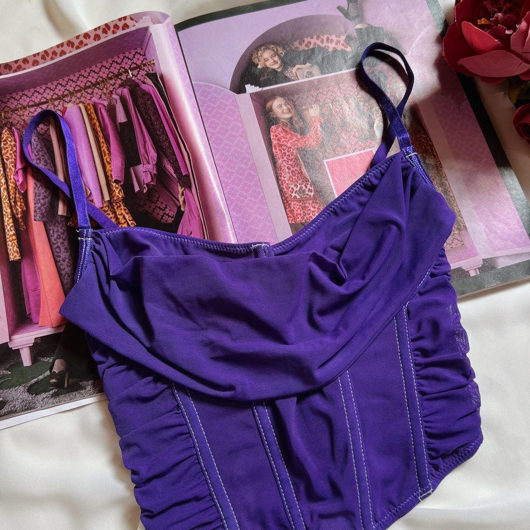PURPLE Corset Bustier, Women's Fashion, Undergarments & Loungewear on ...