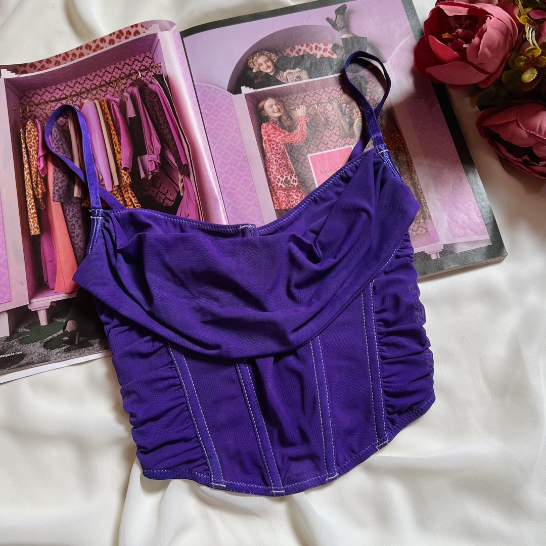 PURPLE Corset Bustier, Women's Fashion, Undergarments & Loungewear on ...