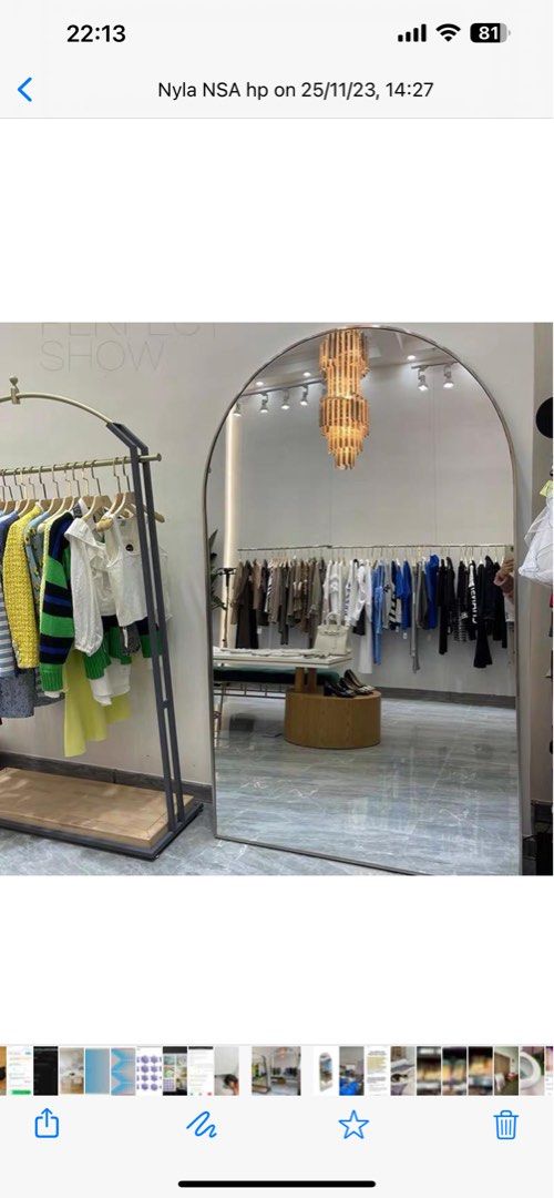 Rare unique Arch Arc shape mirror ORP $1000, Furniture & Home Living ...