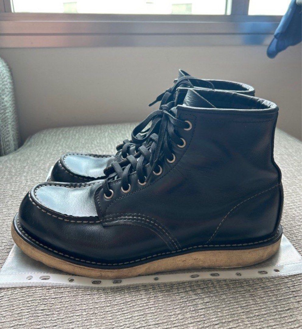 Red Wing 8130 black moc toe, Men's Fashion, Footwear, Boots on Carousell