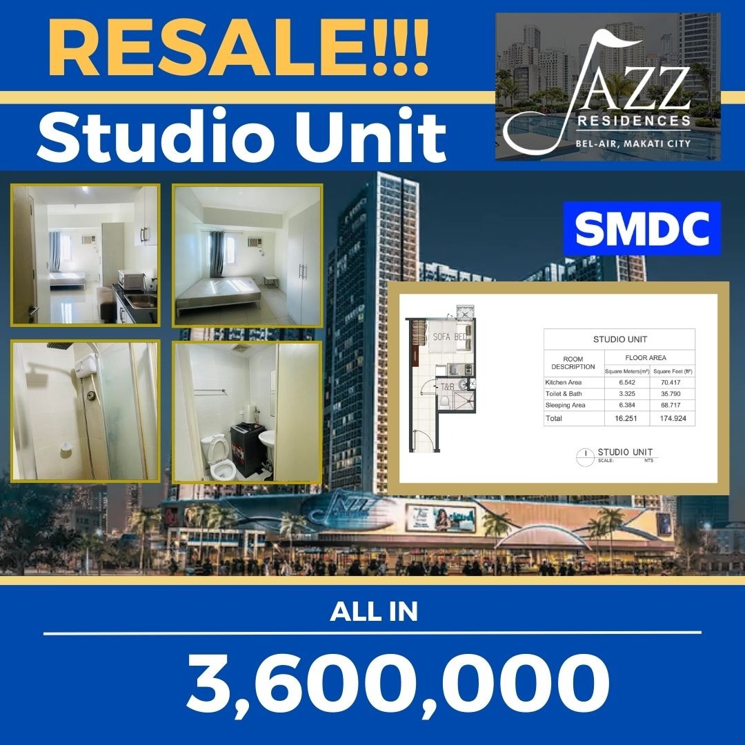 RESALE Studio unit SMDC Jazz Residences, Property, For Sale, Apartments ...