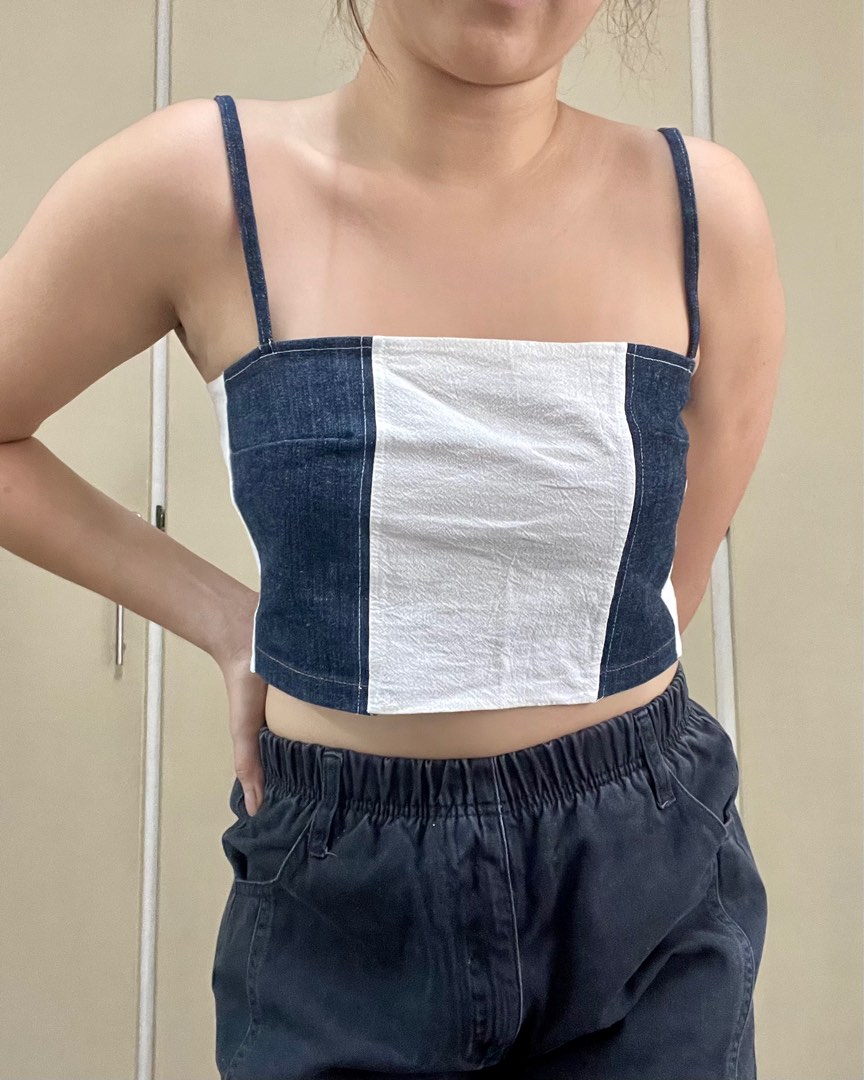 Reworked Crop Top, Women's Fashion, Tops, Sleeveless on Carousell